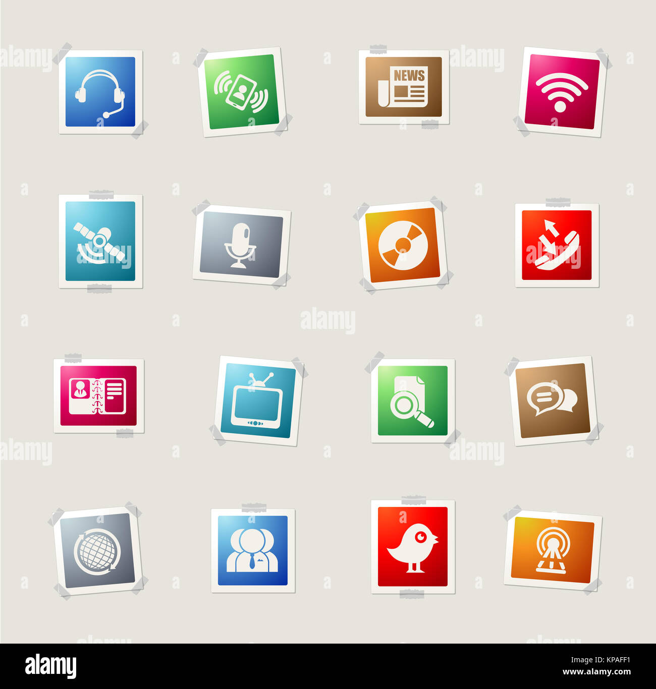 Communication icons set Stock Photo - Alamy