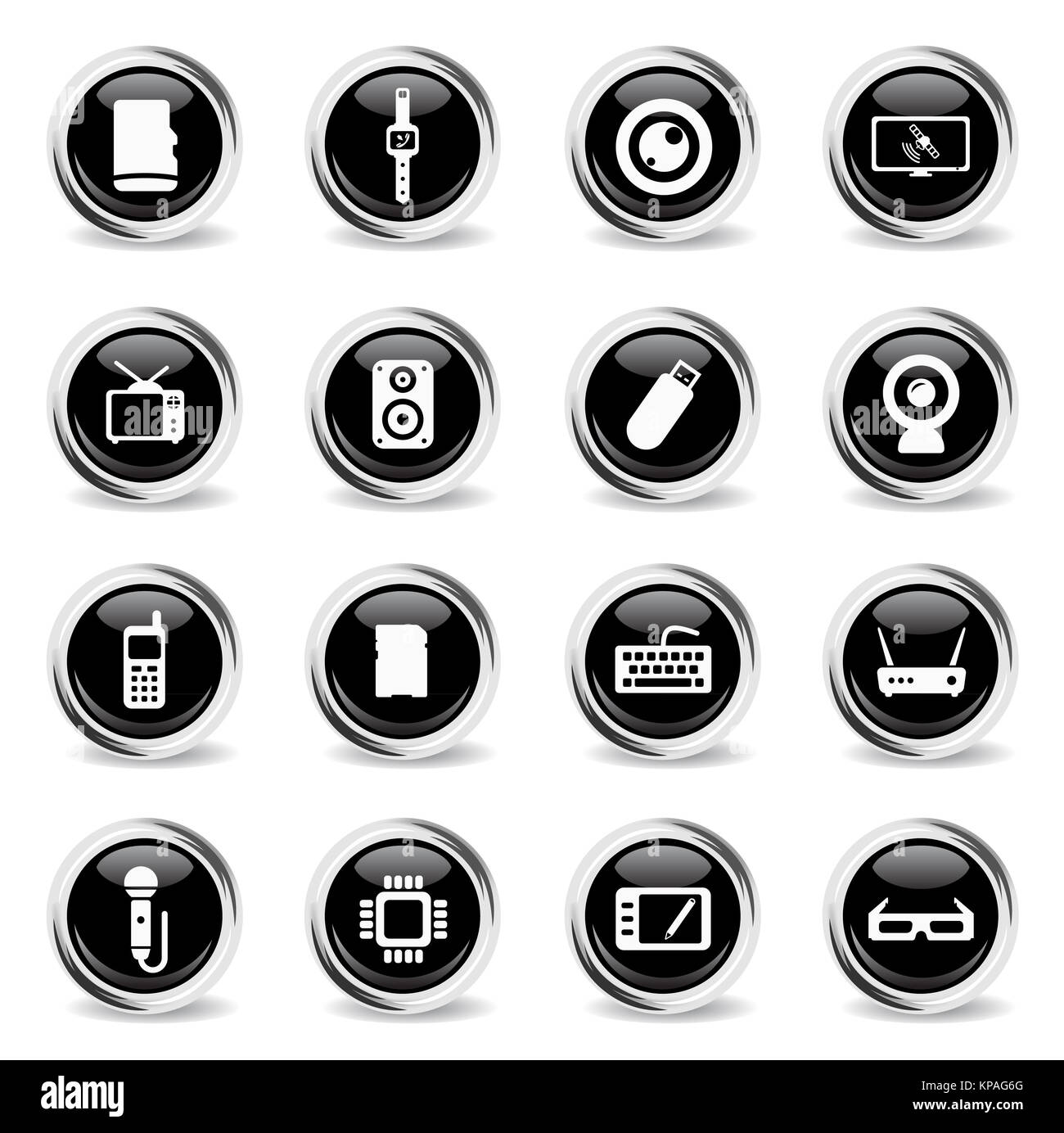 Gadgets simply icons Stock Photo - Alamy