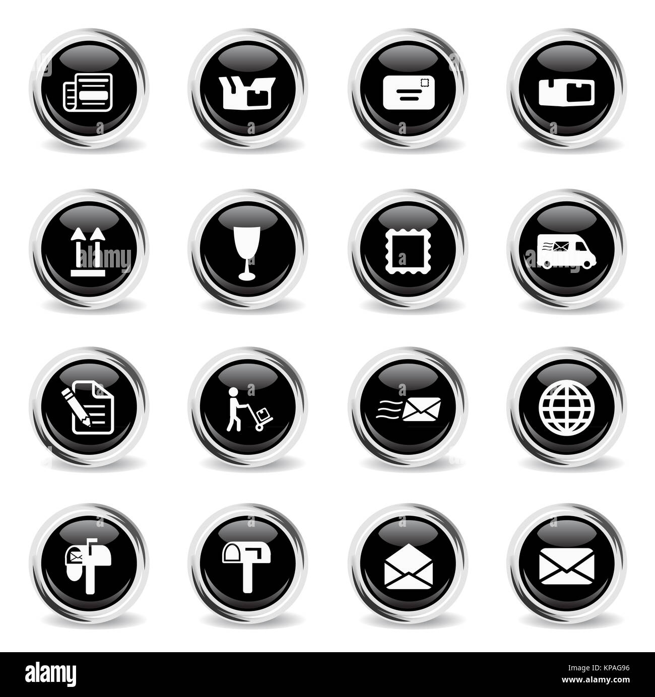 Post service simply icons Stock Photo - Alamy