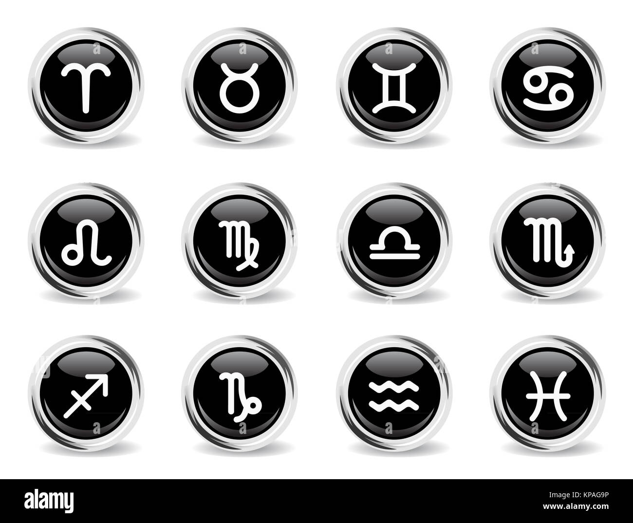 Zodiac icon set Stock Photo - Alamy