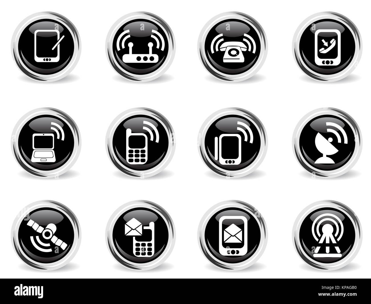 Mobile Icons set Stock Photo - Alamy