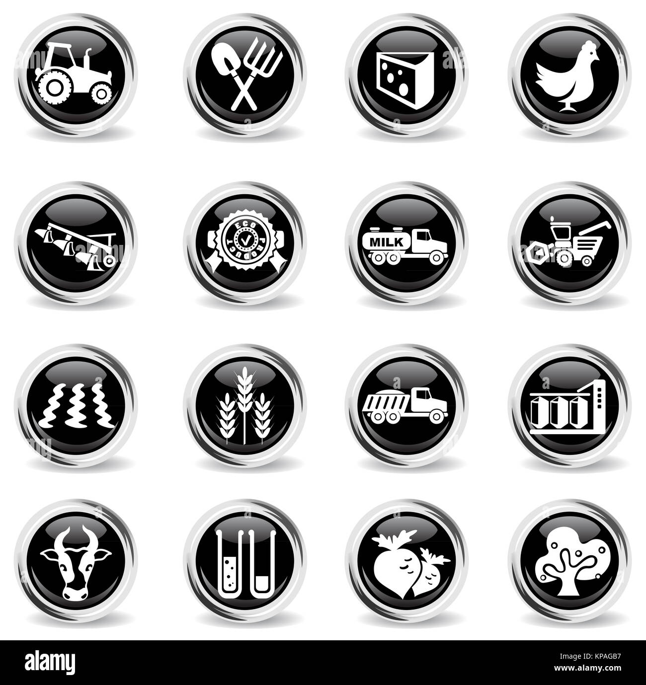 Agricultural icons set Stock Photo - Alamy