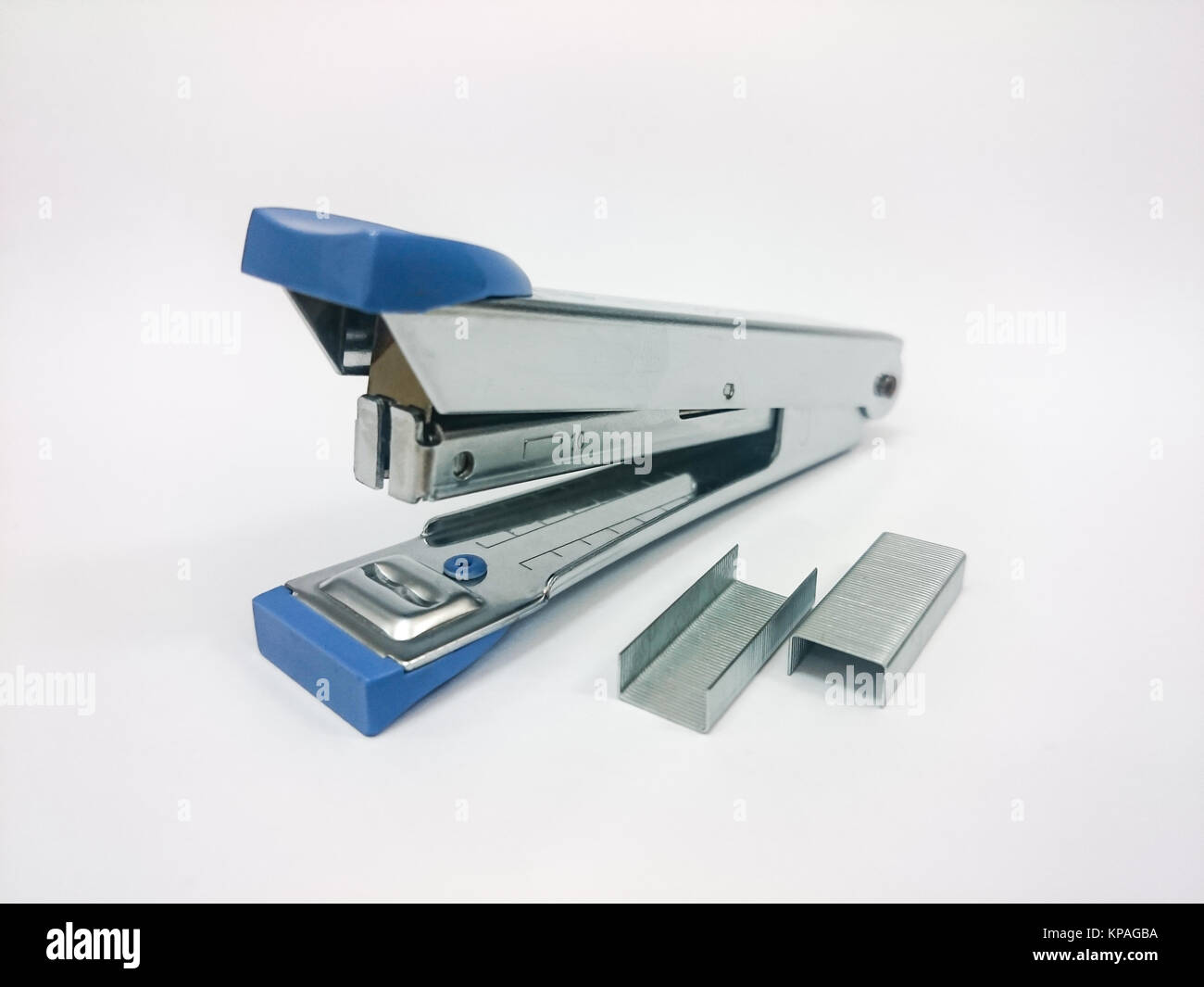 metal stapler with white background Stock Photo - Alamy