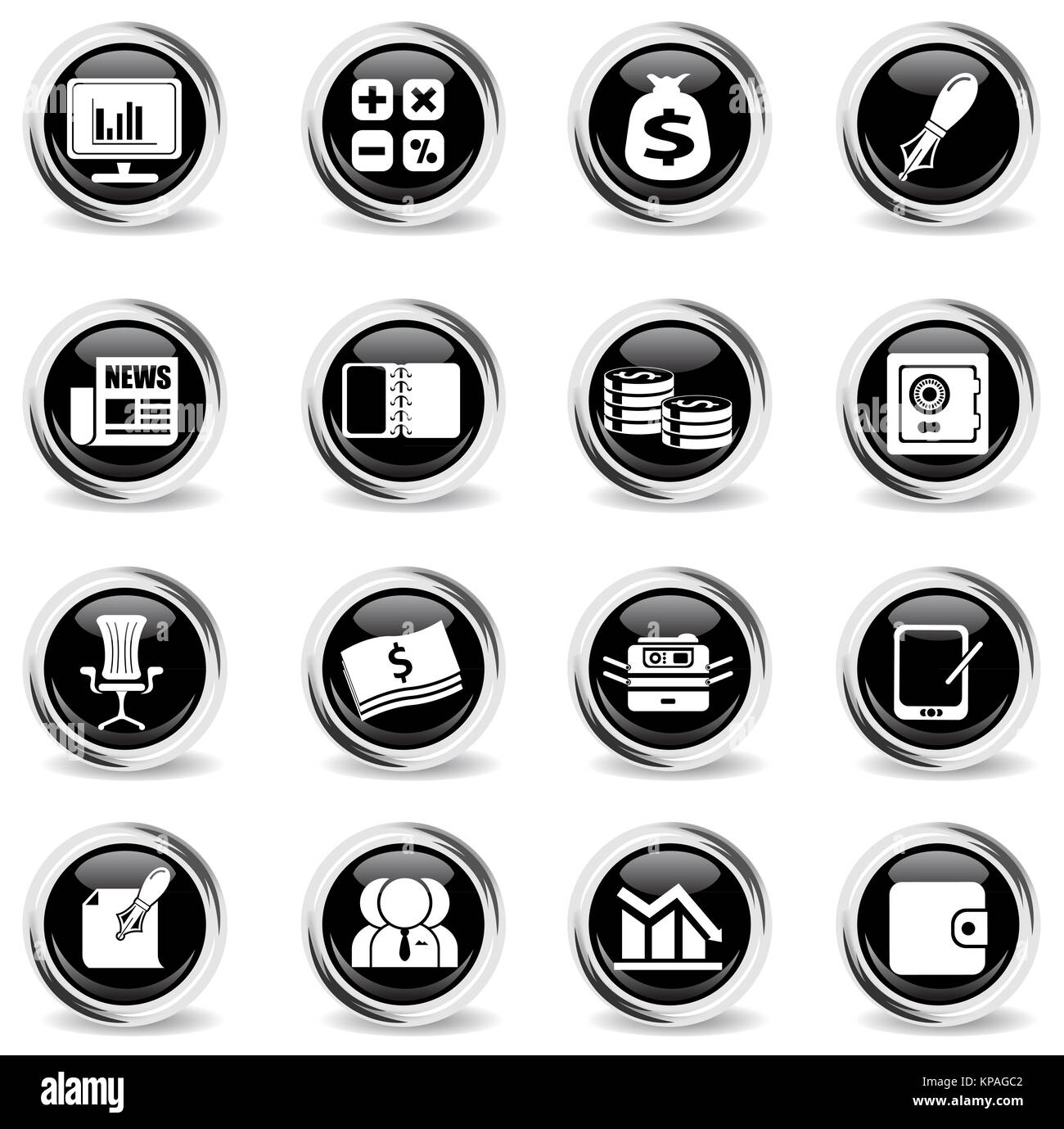 Business simple icons Stock Photo - Alamy