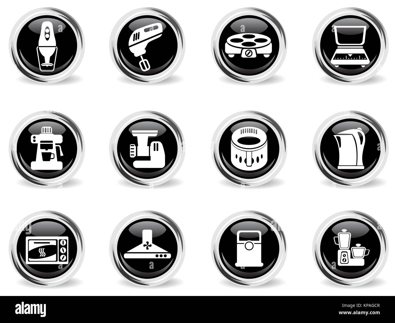 Kitchen Utensils Icon Set Stock Photo - Alamy