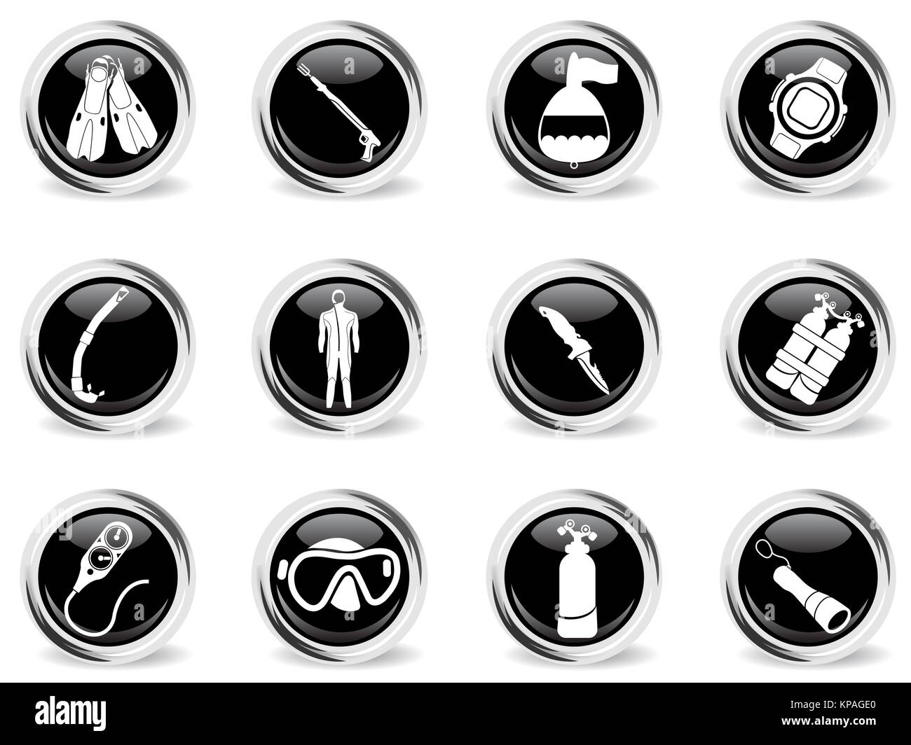 Diving icon set Stock Photo - Alamy