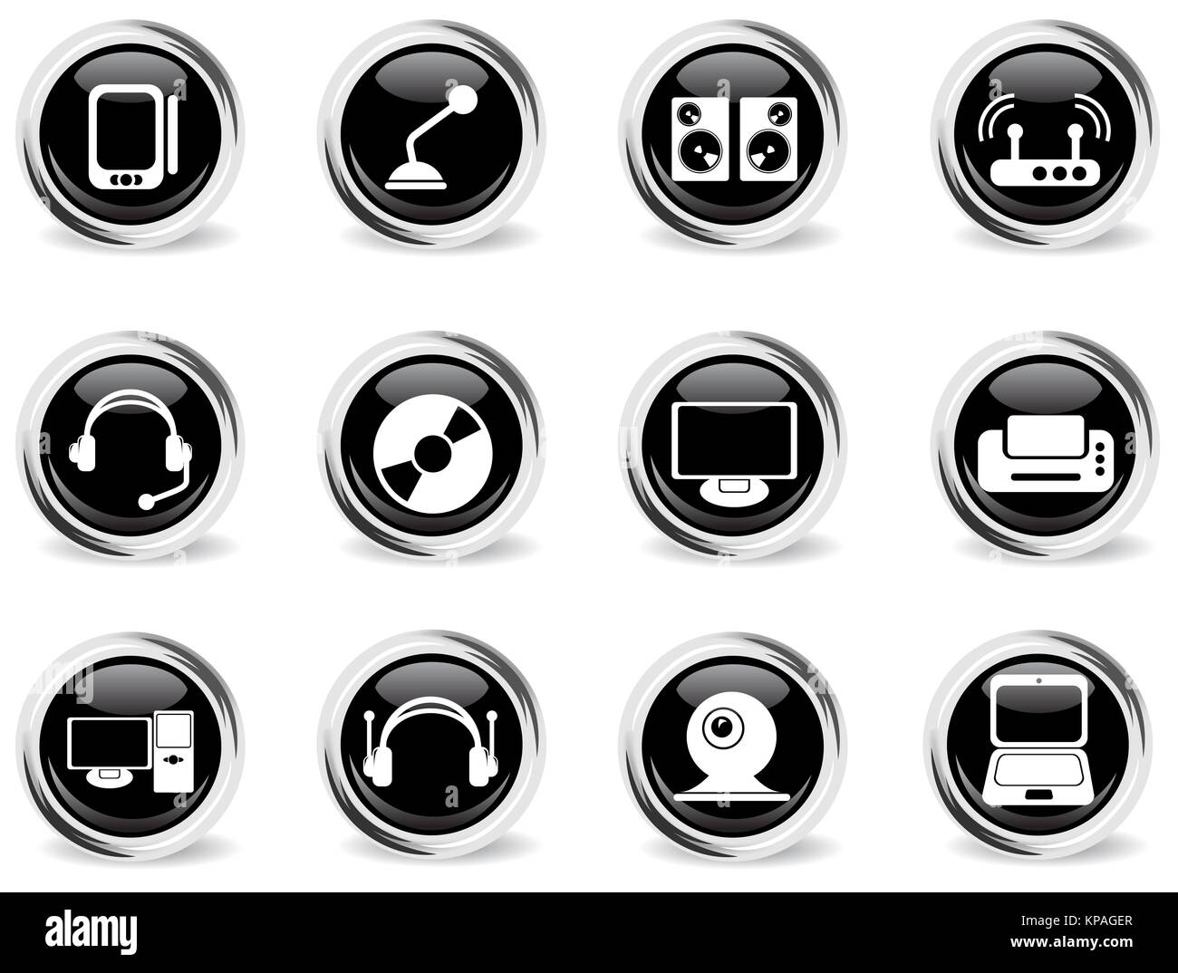 media icons set Stock Photo - Alamy