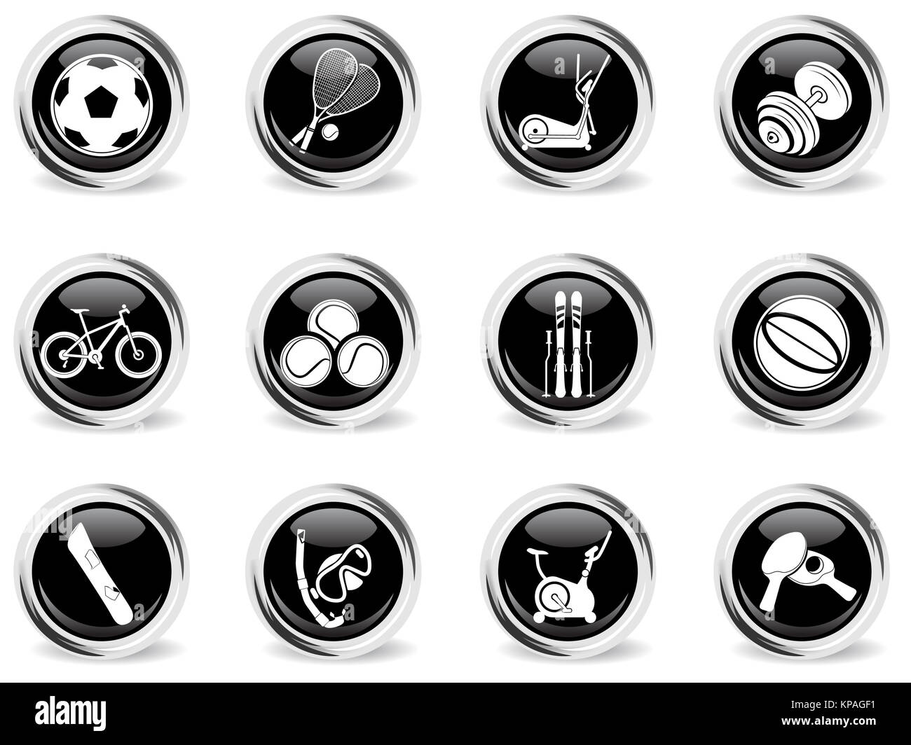 Fitness and Sport vector icons Stock Photo - Alamy