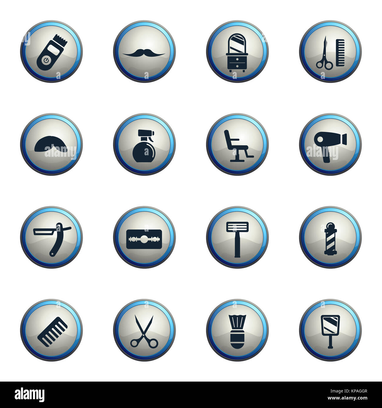 Barbershop icons set Stock Photo - Alamy