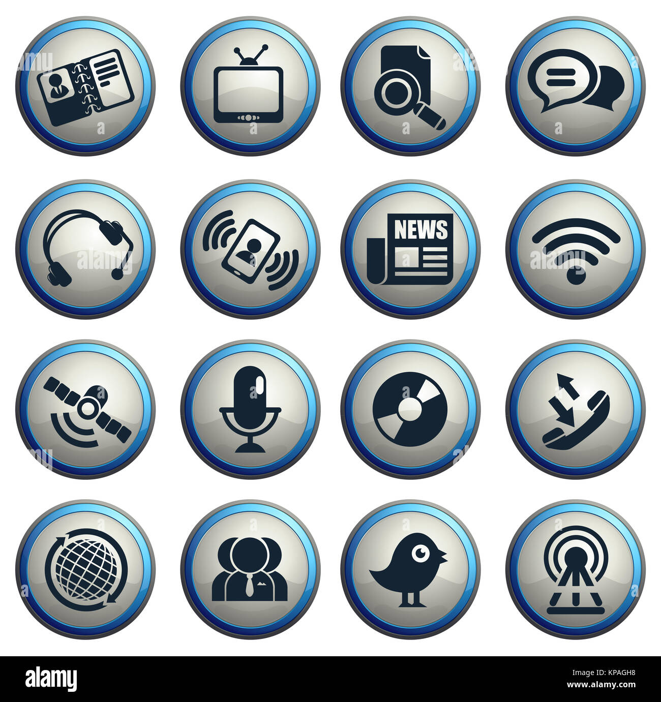 Communication icons set Stock Photo - Alamy