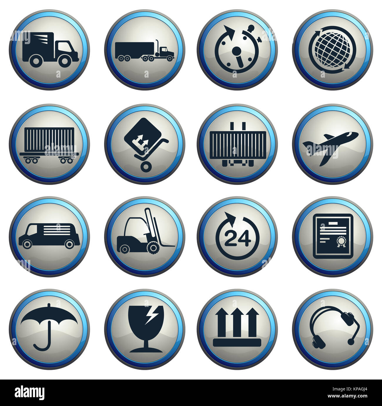 Cargo shipping icons set Stock Photo - Alamy