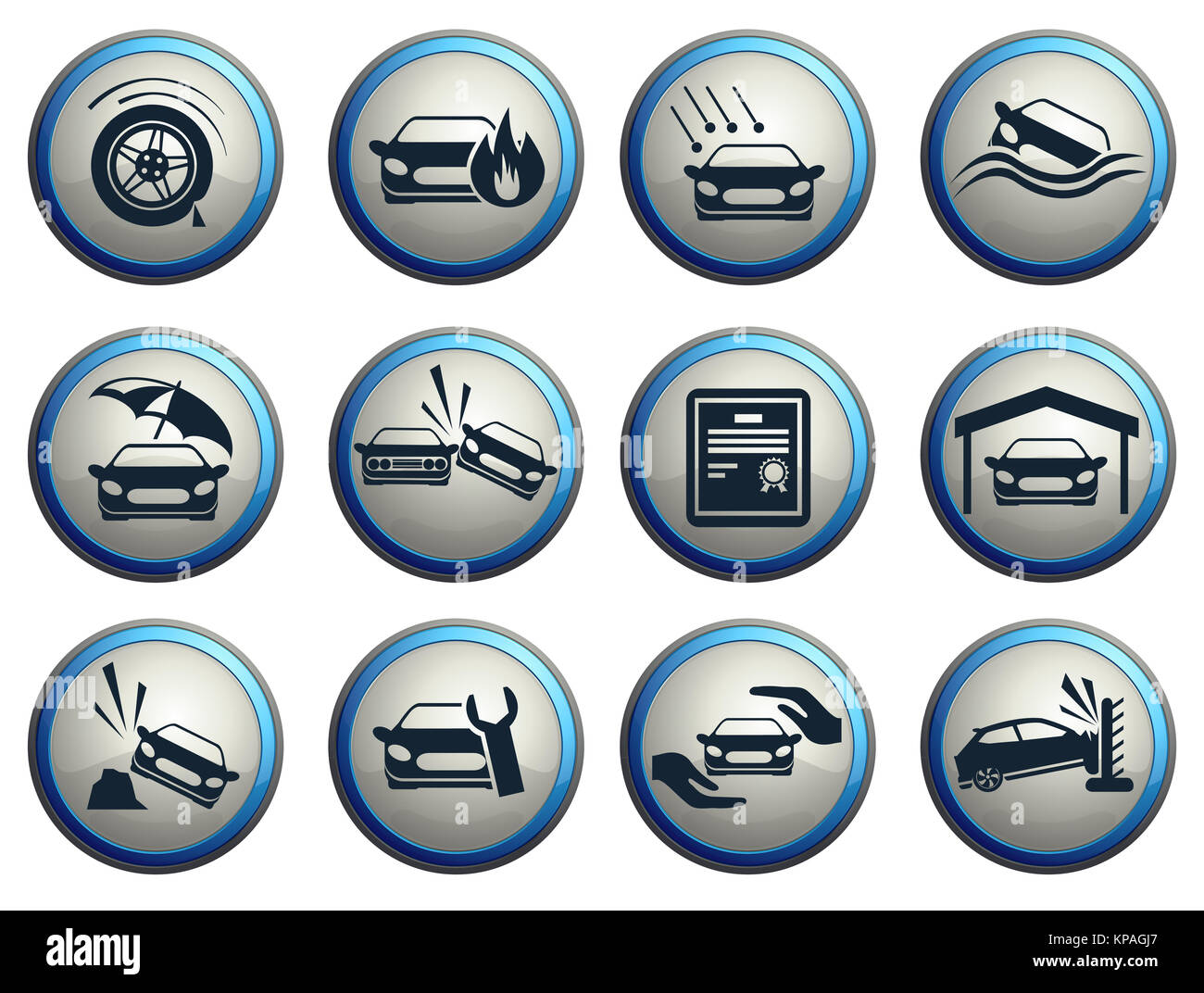 Car Insurance Icons Stock Photo - Alamy