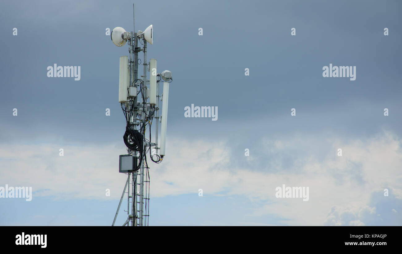 mobile telecom tower with blue sky Stock Photo - Alamy