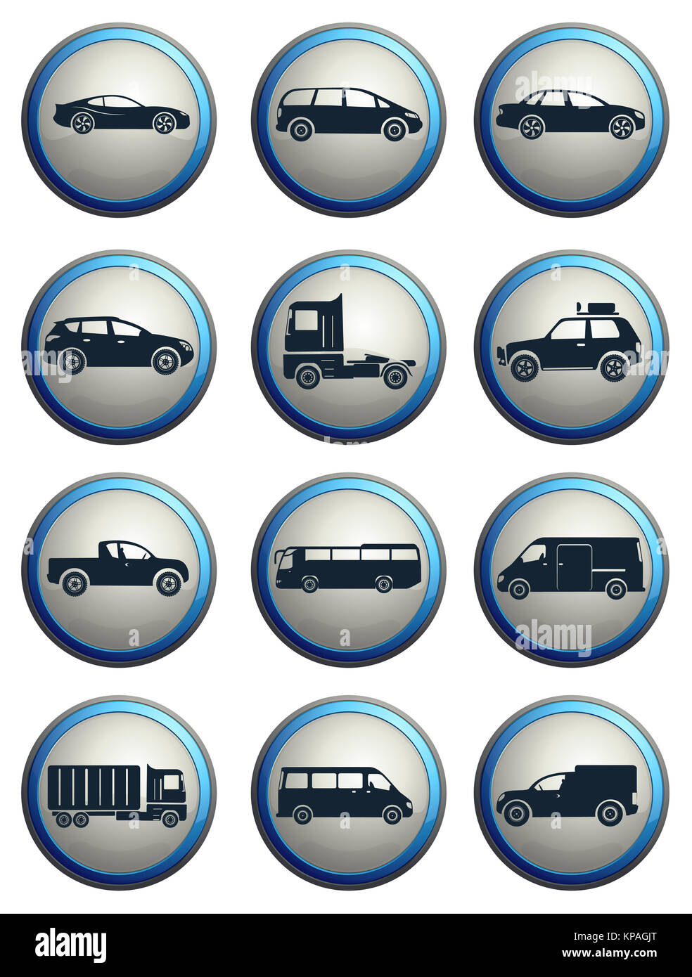 Vehicles Icon Set Stock Photo - Alamy