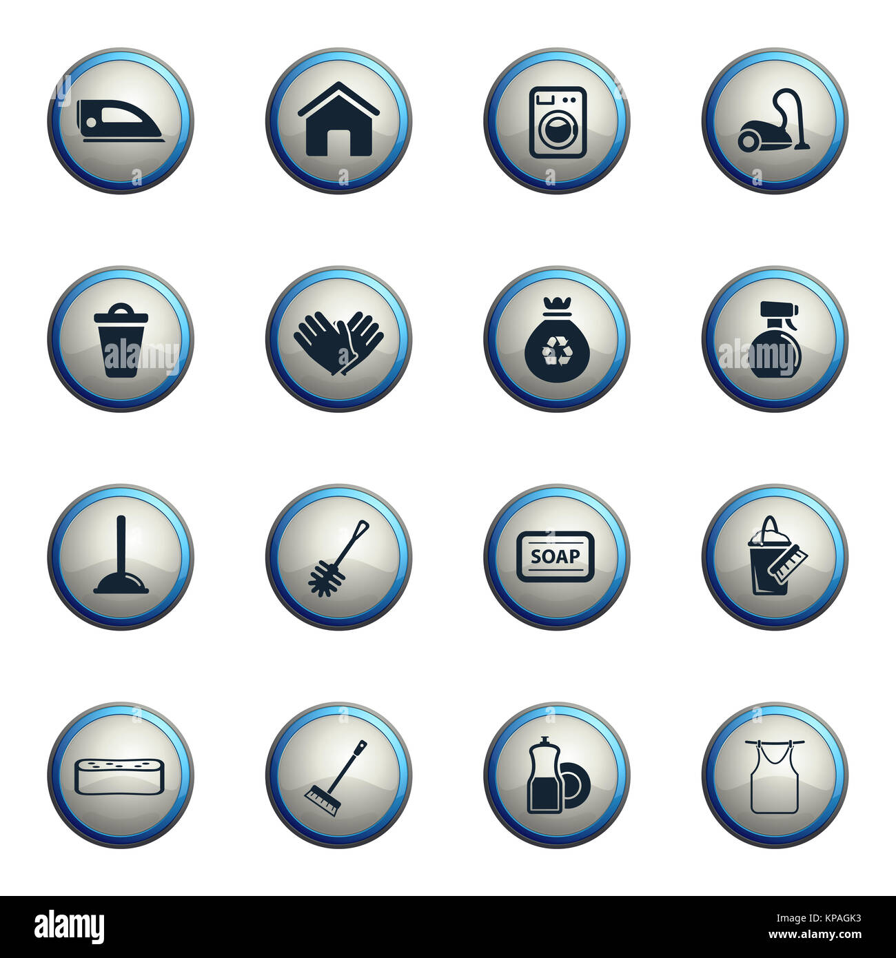 Cleaning service simply icons Stock Photo - Alamy