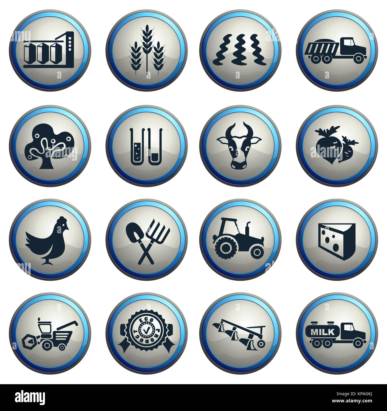 Agricultural icons set Stock Photo - Alamy