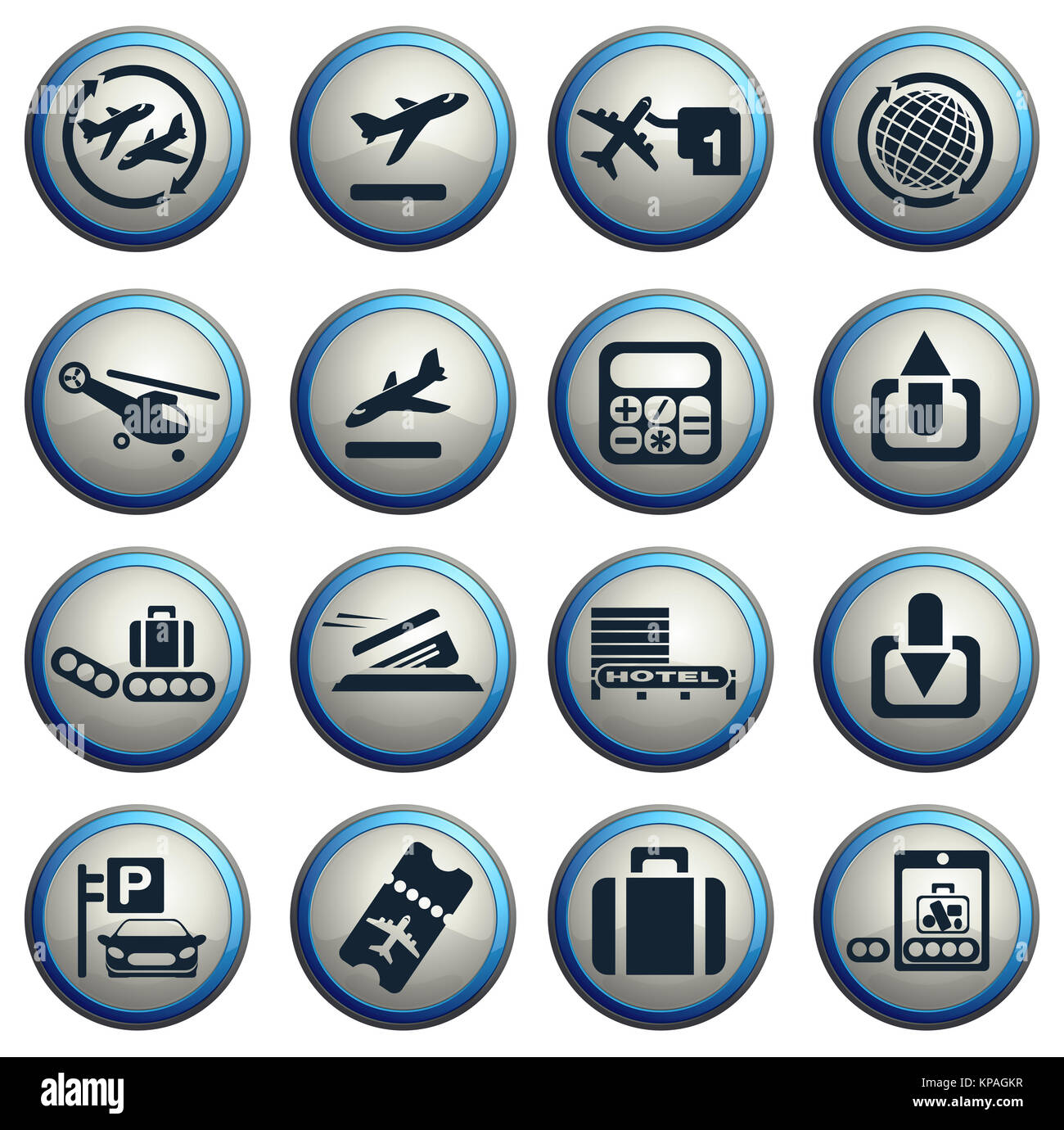 Airport icons set Stock Photo - Alamy