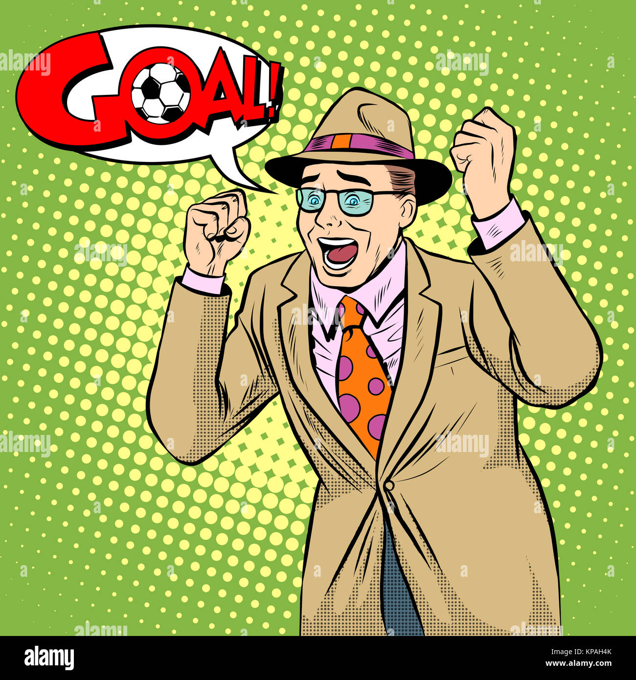 Football fan screaming goal soccer sport Stock Photo - Alamy