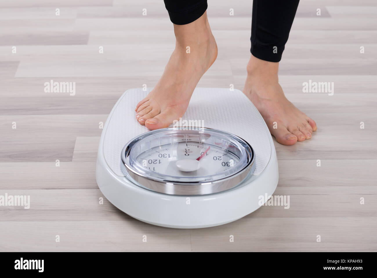 Person Standing On Weighing Scale Stock Photo - Alamy