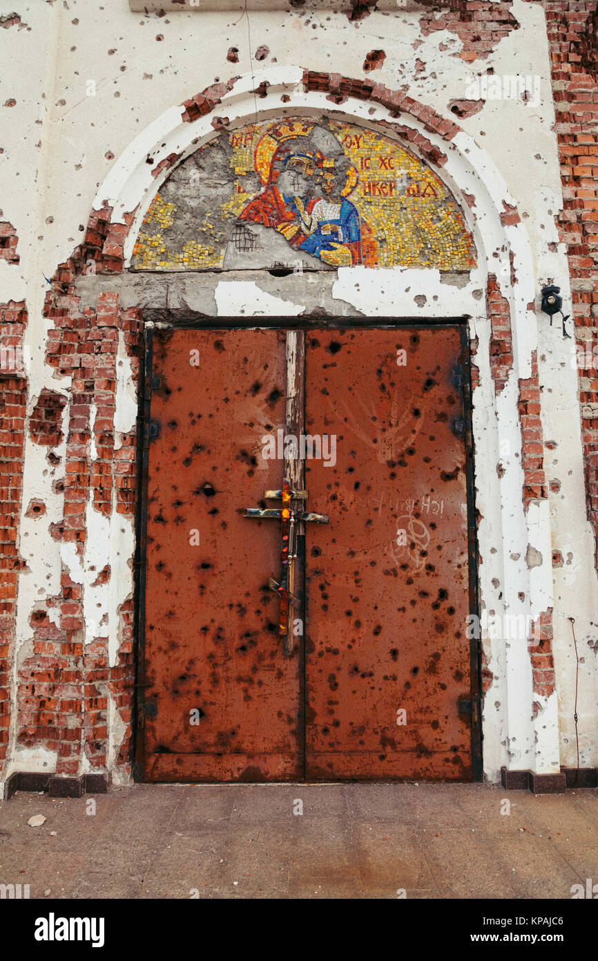 Donetsk, Donbass, Ukraine. 18th Sep, 2016. Iversky Monastery main door ...