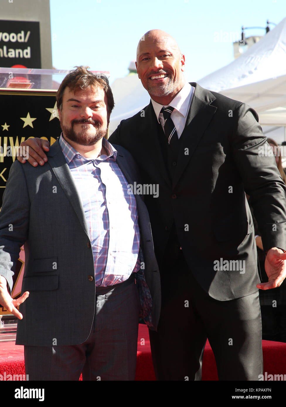 Hollywood, Ca. 13th Dec, 2017. Jack Black, Dwayne Johnson, at Dwayne ...