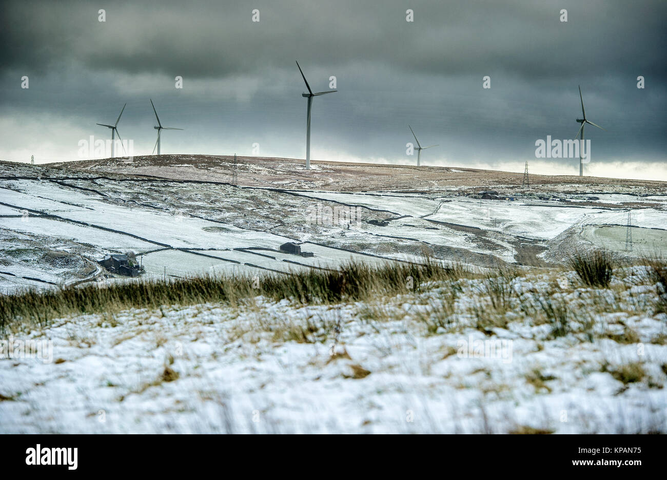 Another bleak, cold and frosty day on the hills above Bacup in ...