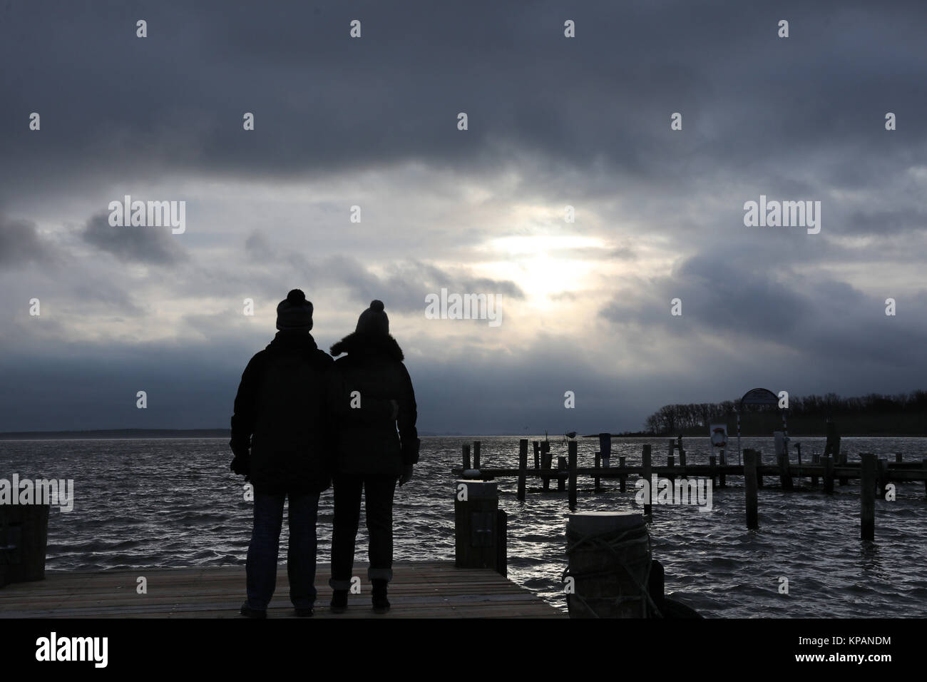 Rerik, Germany. 14th Dec, 2017. Dark clouds pass by leaving almost no ...