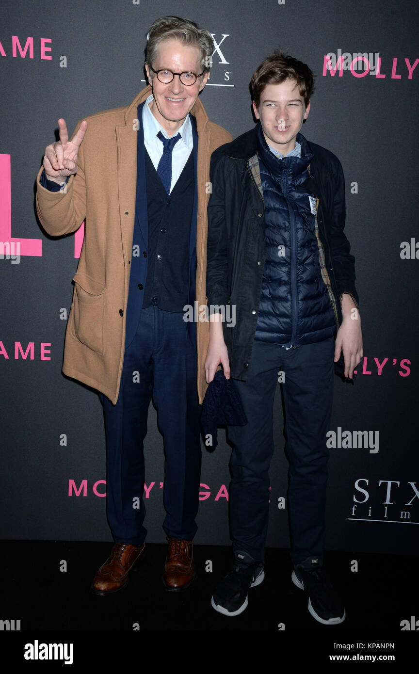 New York, USA. 13th Dec, 2017. J. C. MacKenzie and son Liam MacKenzie attend the 'Molly's Game ...