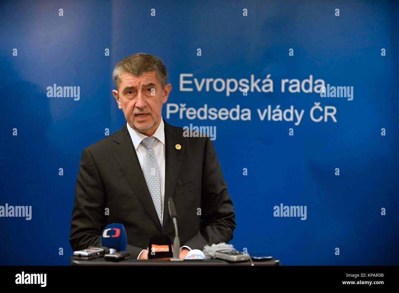 Brussels, Belgium. 14th Dec, 2017. Czech Republic's Prime Minister ...