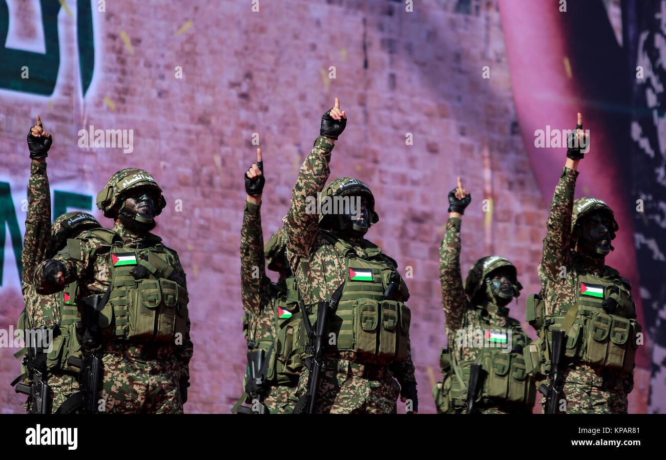 Gaza, Gaza Strip, Palestinian Territory. 14th Dec, 2017. Armed members ...