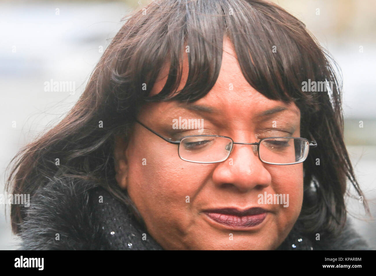 London, UK. 14th Dec, 2017. An emotional Diane Abbott Labour MP for ...