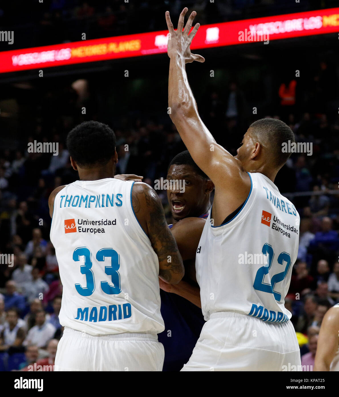 Trey Thompkins and Samuel Tavares during Real Madrid vs FC Barcelona ...