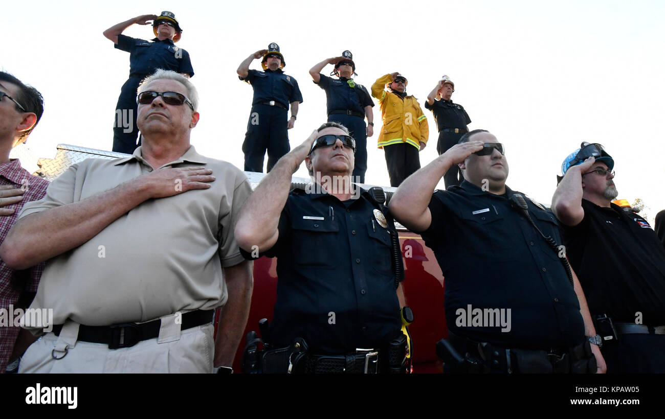 A funeral procession by firefighters and police was done as the people ...
