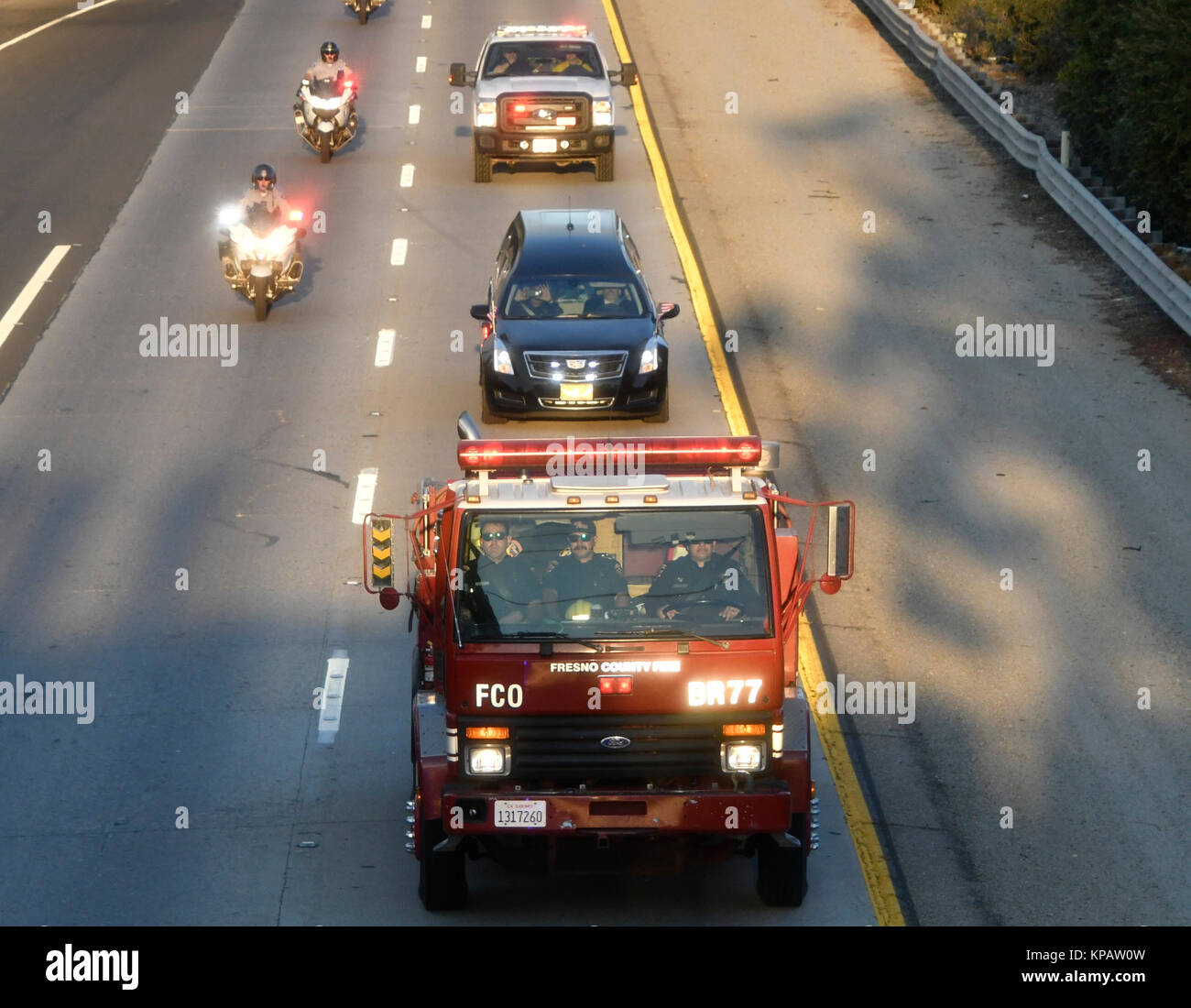 A funeral procession by firefighters and police was done as the people ...