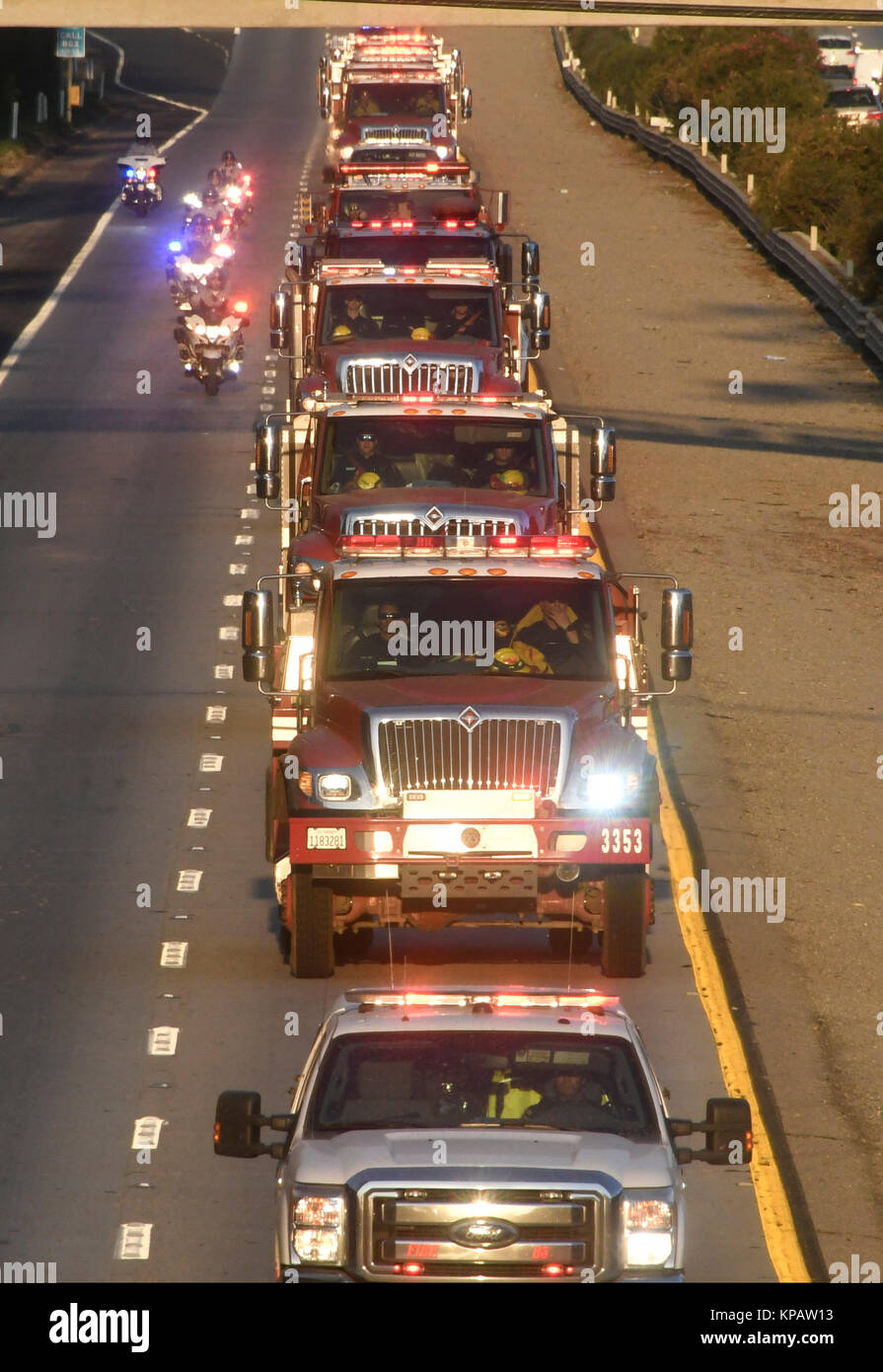 A funeral procession by firefighters and police was done as the people ...