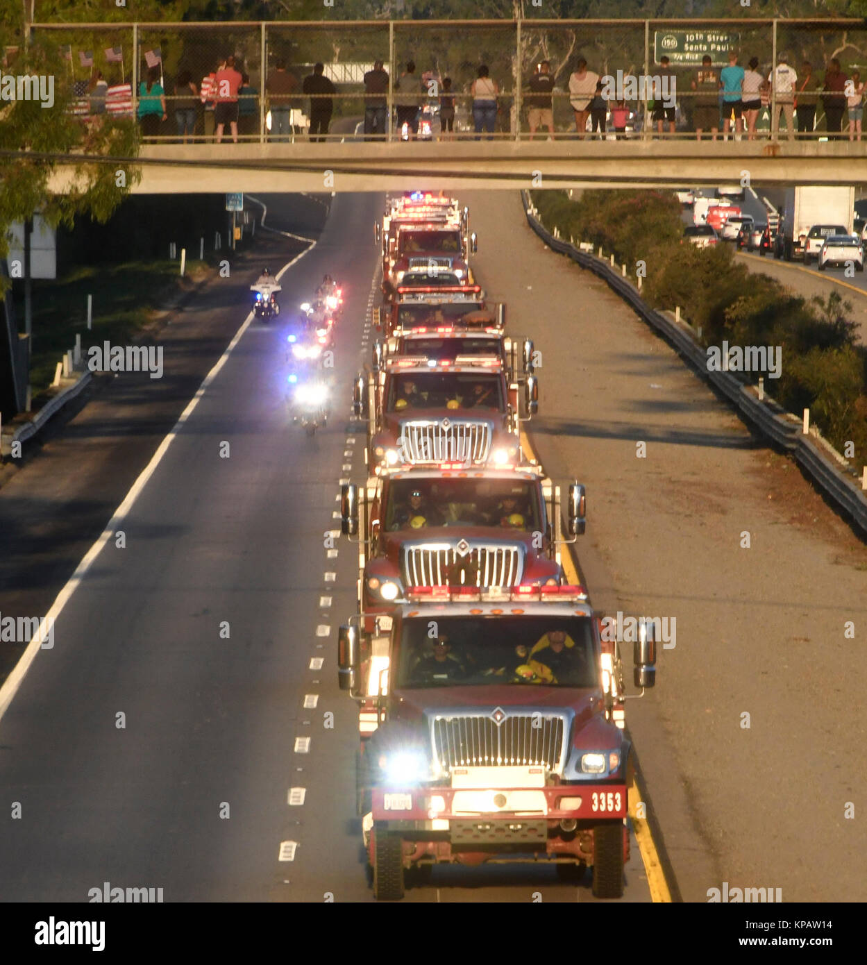 A funeral procession by firefighters and police was done as the people ...