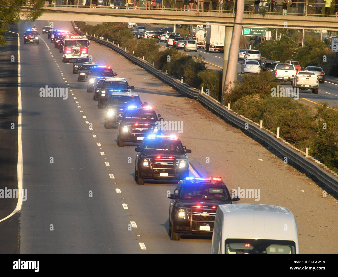 A funeral procession by firefighters and police was done as the people ...