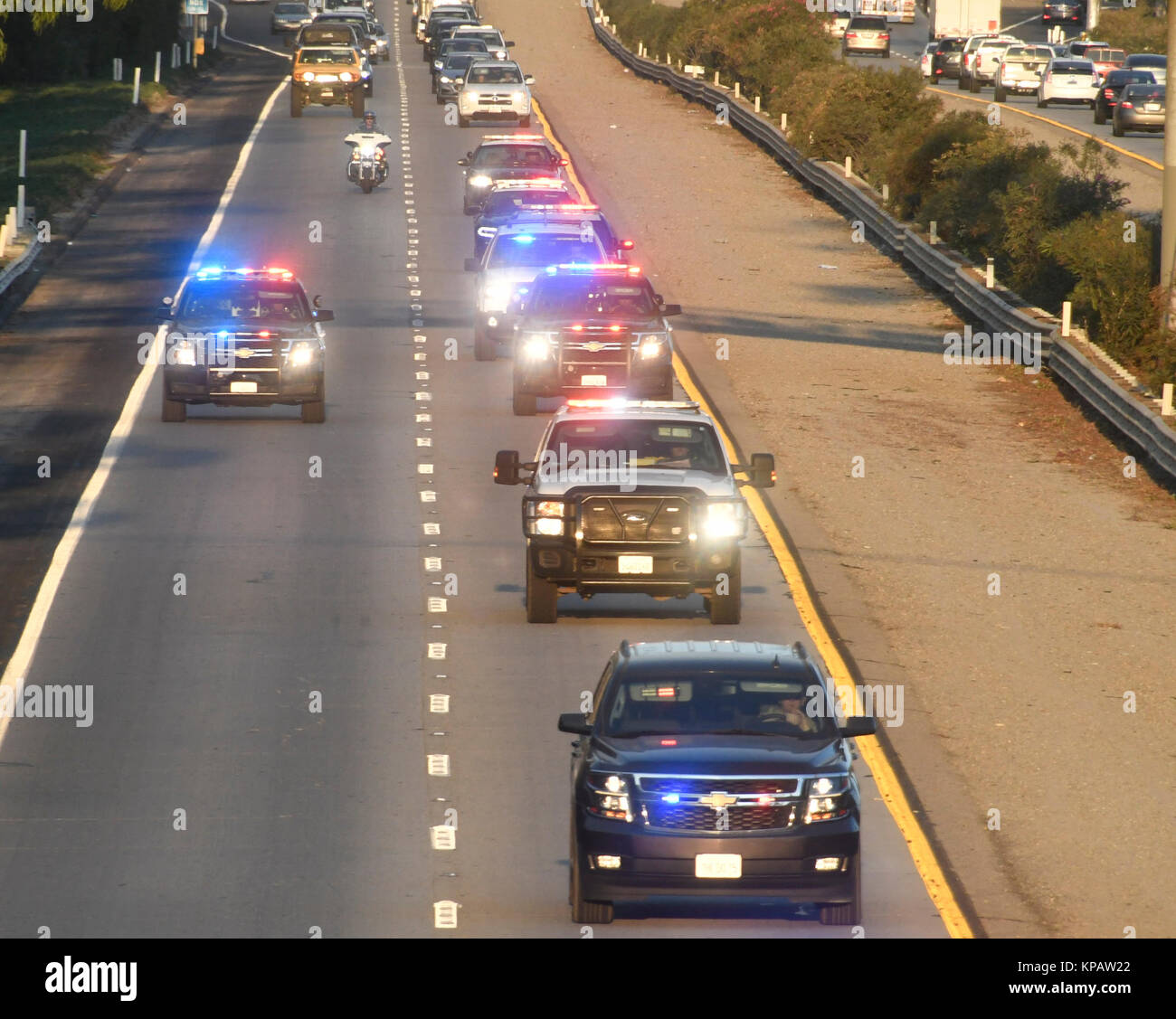 A funeral procession by firefighters and police was done as the people ...