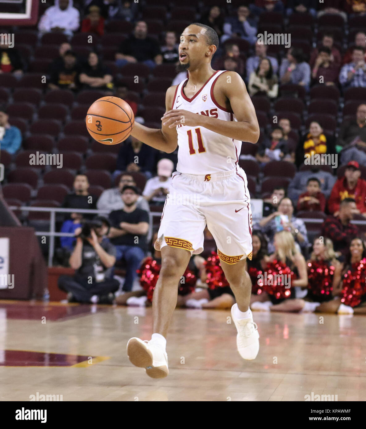 Los Angeles, CA, USA. 14th Dec, 2017. USC Trojans guard Jordan McLaughlin (11) during the Santa ...