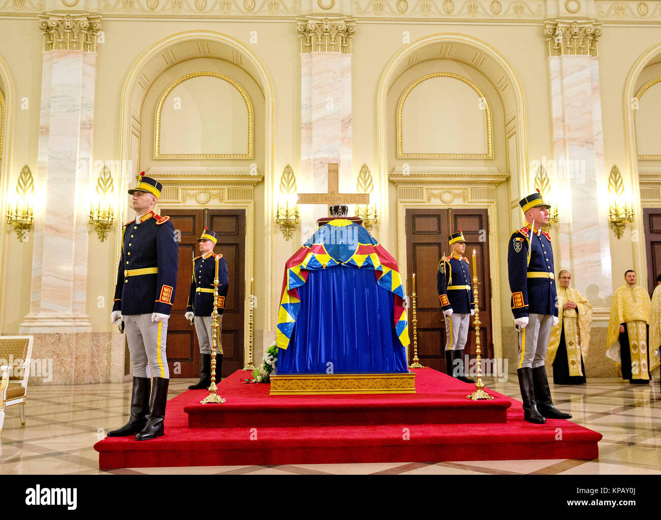 Bukarest, Romania. 14th Dec, 2017. Coffin of late King Michael I of ...