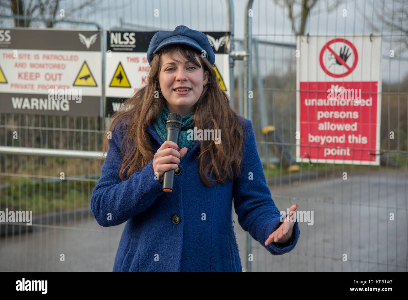 Kirby Misperton, UK. 15th December, 2017. Green Party deputy leader ...