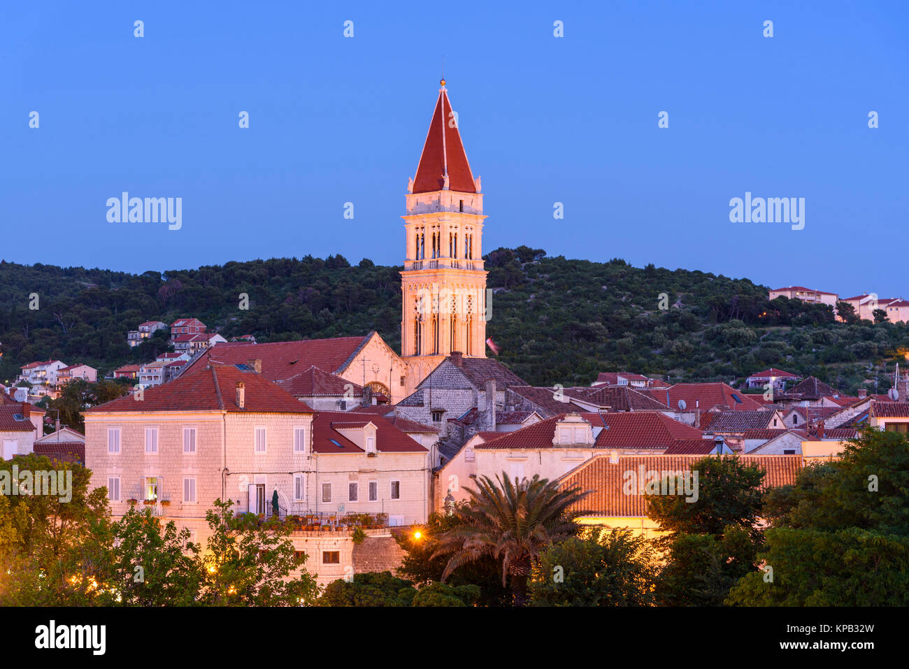 Dusk over Trogir Old Town, Croatia Stock Photo - Alamy