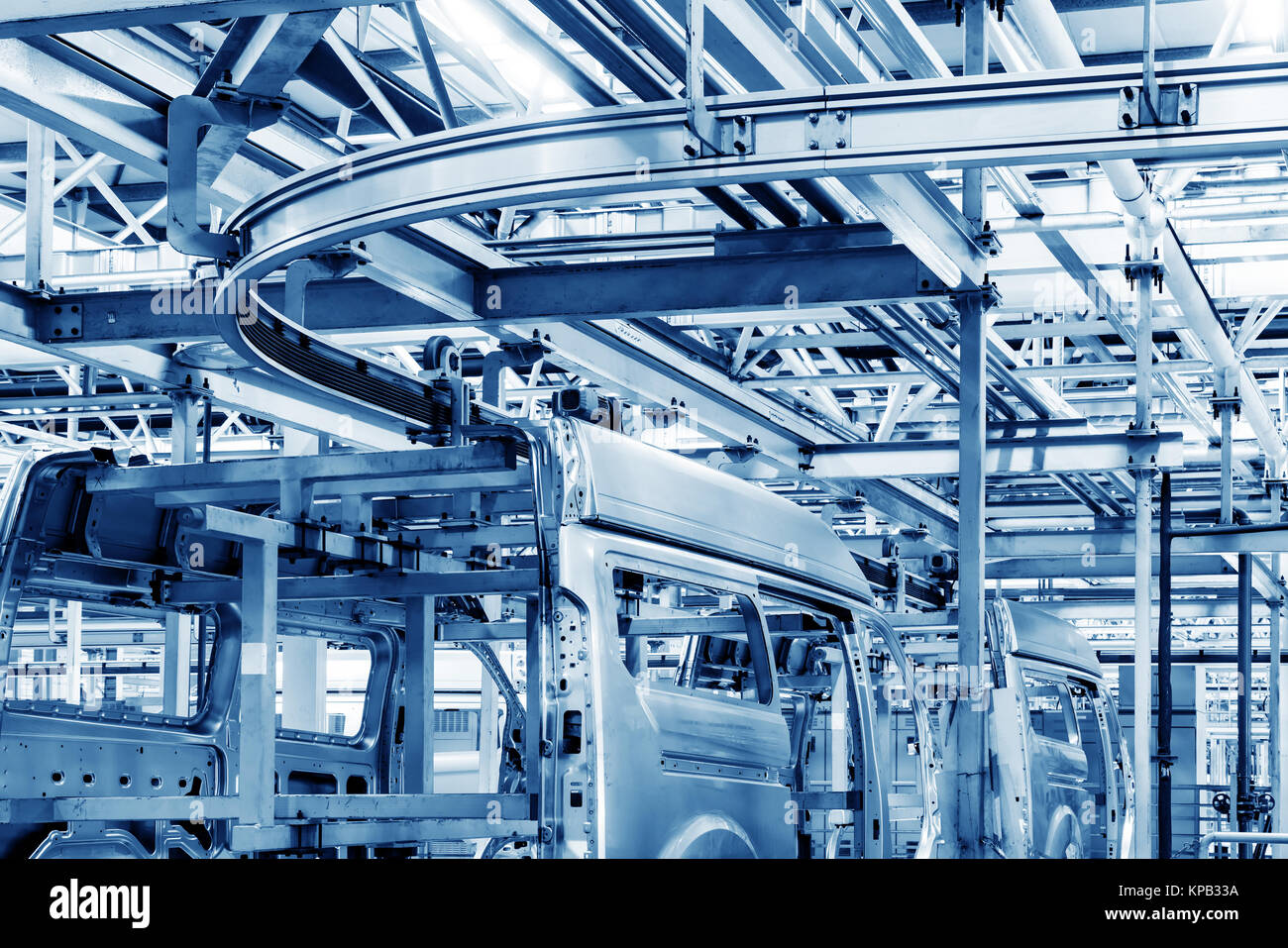 Modern automobile production line, automated production equipment Stock ...