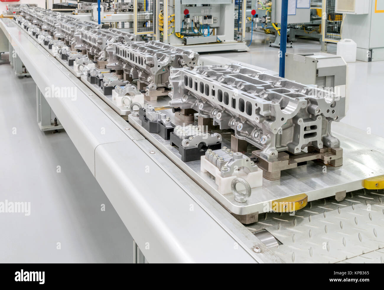 Modern automotive industry production lines, neatly arranged cylinder ...
