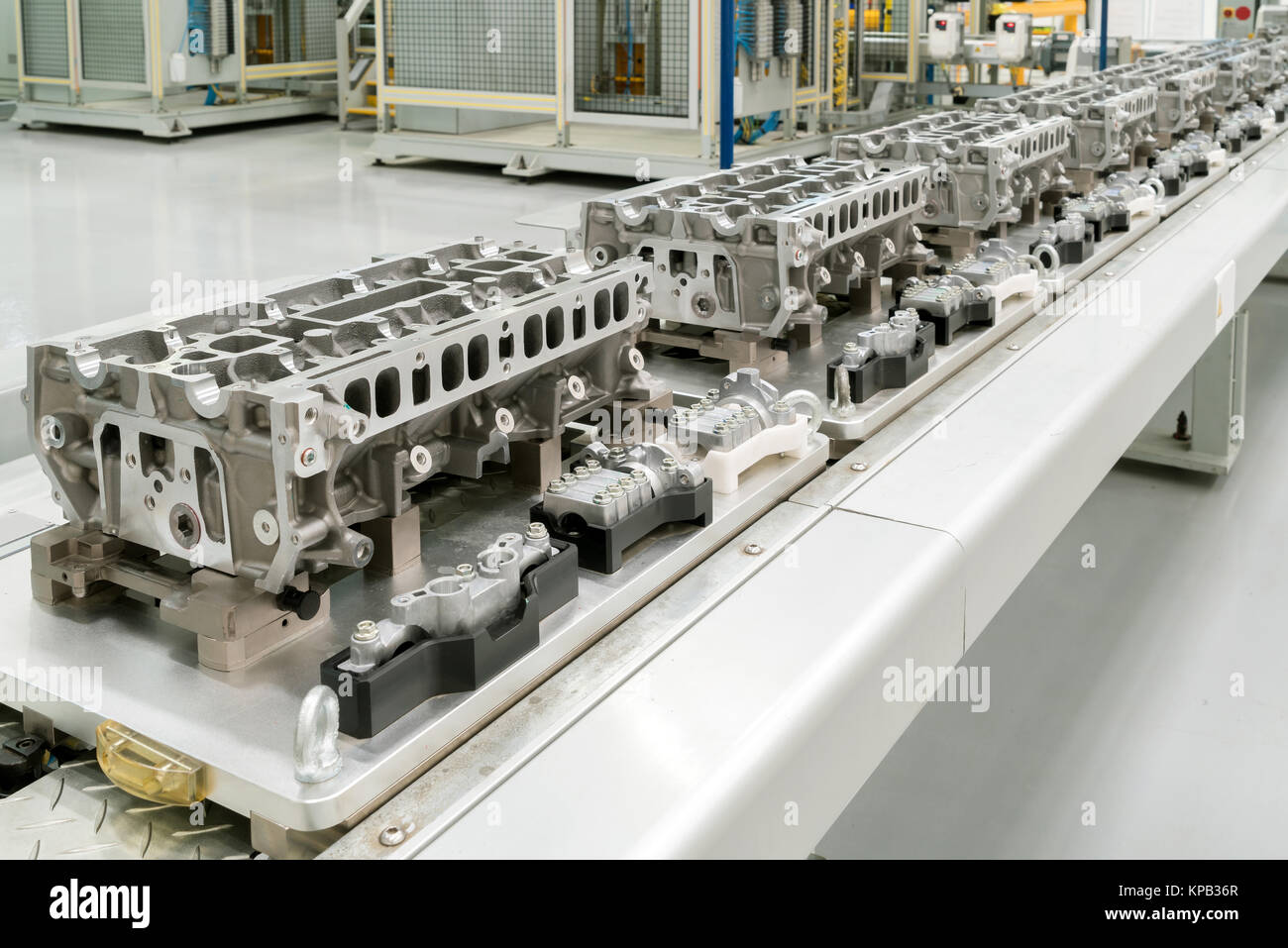 Modern automotive industry production lines, neatly arranged cylinder ...
