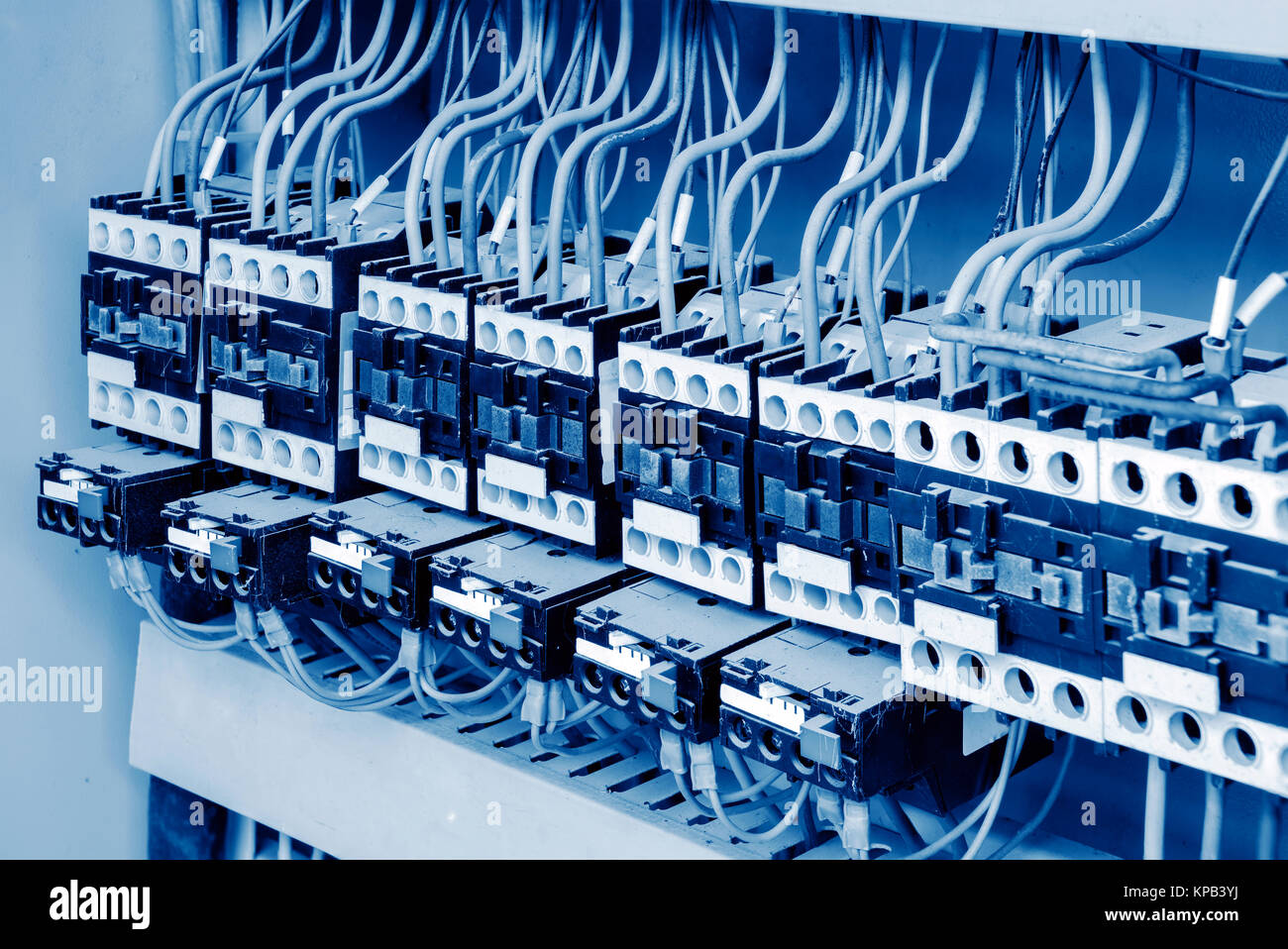Large car production line control box close - up Stock Photo - Alamy