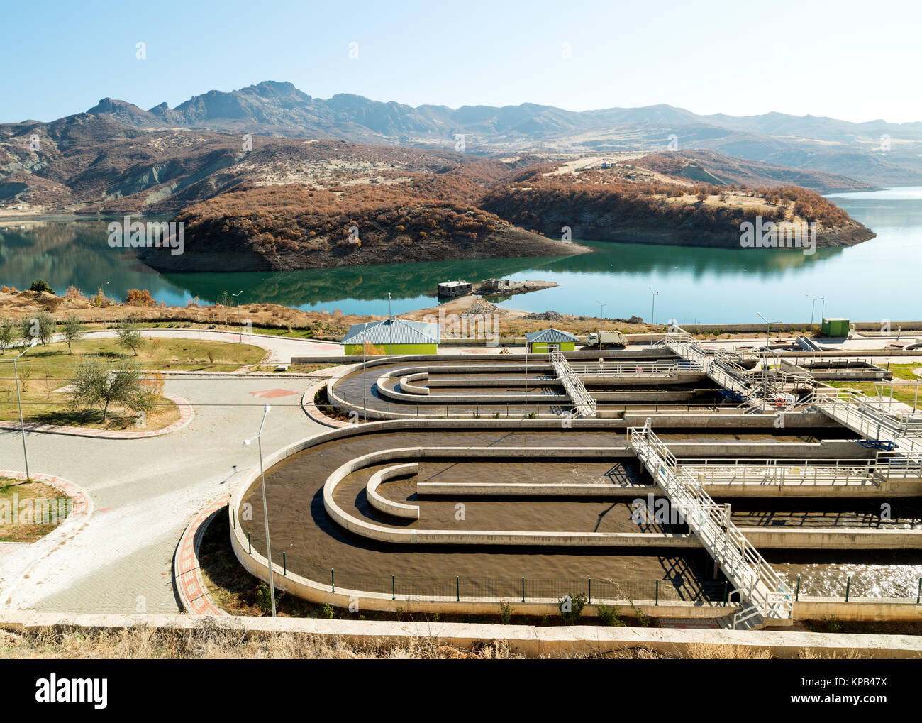 Water recycling on sewage treatment station Stock Photo - Alamy
