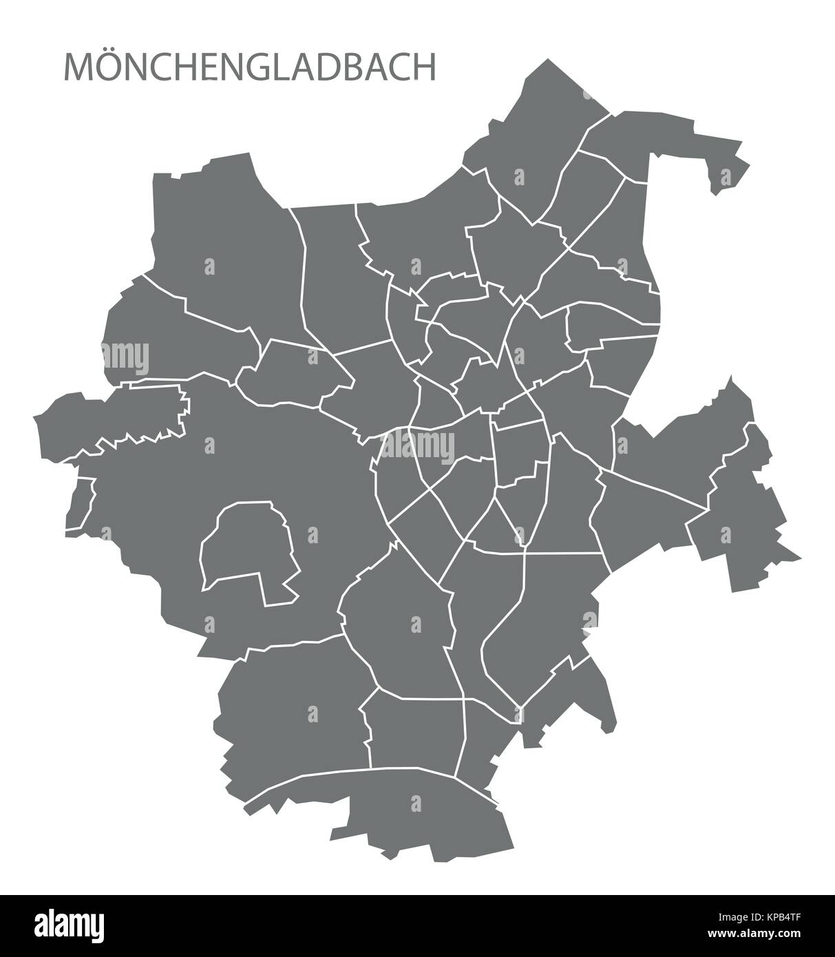 Moenchengladbach city map with boroughs grey illustration silhouette shape Stock Vector Image ...