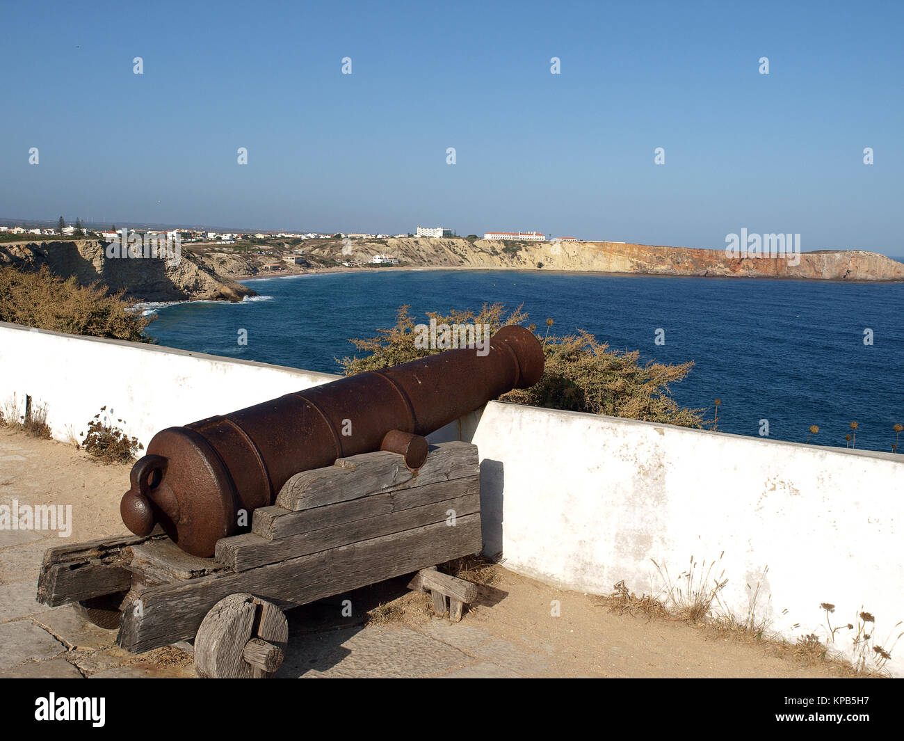 Sagres Point - Cannon inside the fortress Stock Photo - Alamy