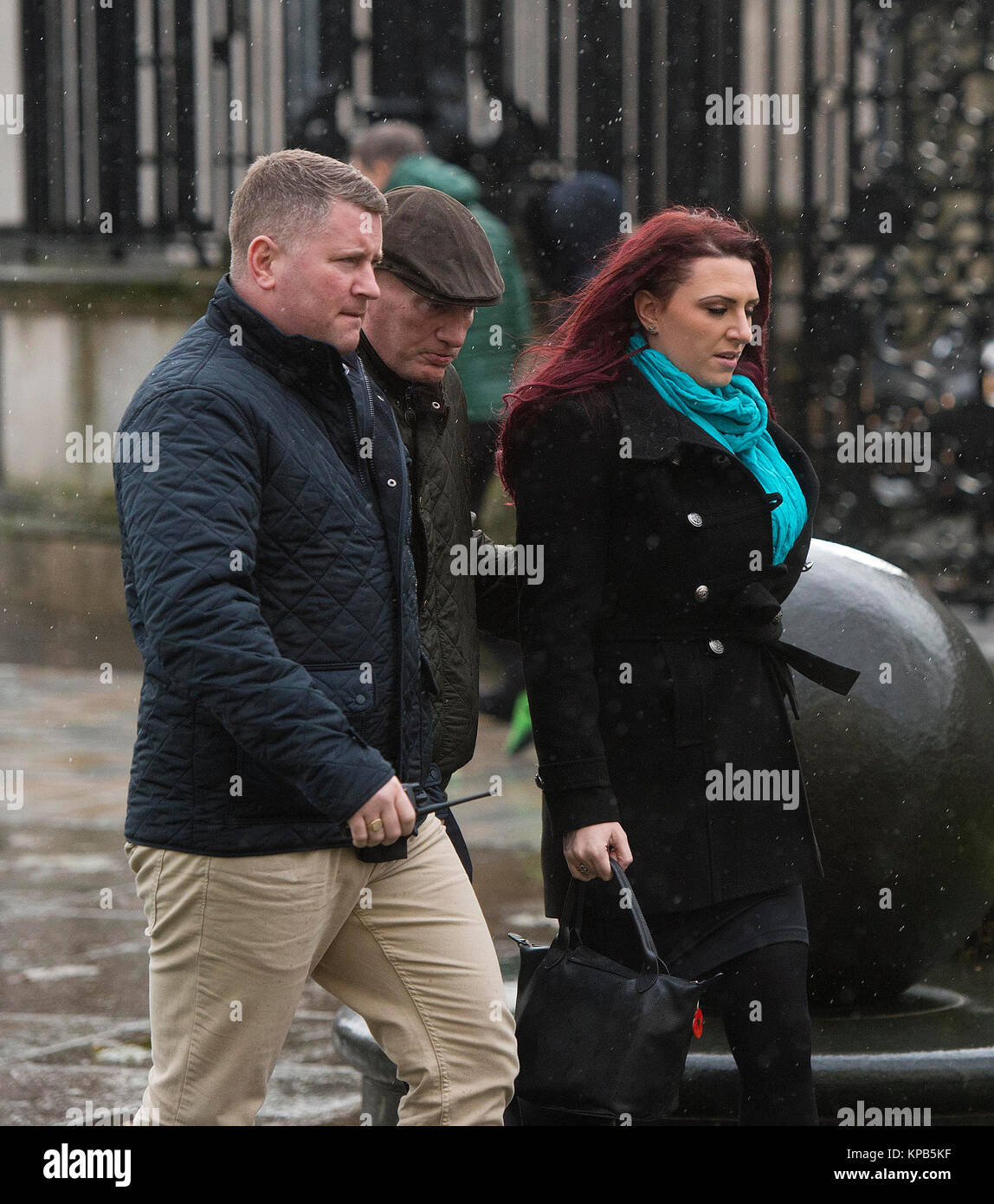 Leader of Britain First, Paul Golding (left) Andrew Edge (centre) with ...